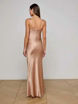 L'Agence Sayla Silk Gown - Pecan