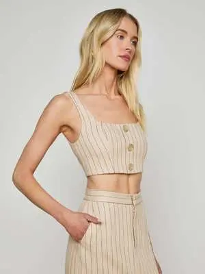 L'Agence Maylin Pinstriped Bralette Top