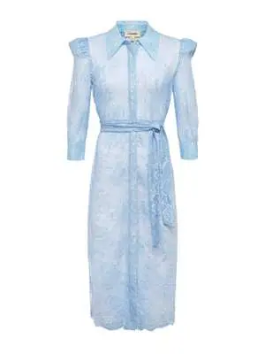 L'Agence Kaiya Sequined Lace Dress In Blue Fog - 40% Off | Editorialist