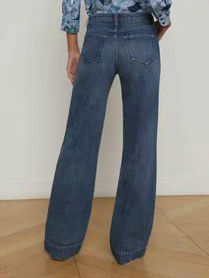 L'Agence Nolan Patch Pocket Wide Leg Jeans