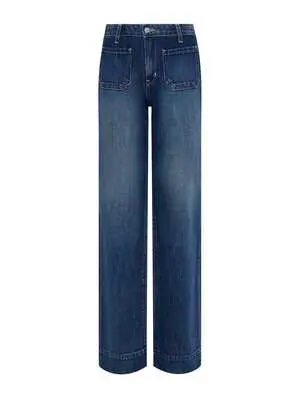 L'Agence Nolan Patch Pocket Wide Leg Jeans