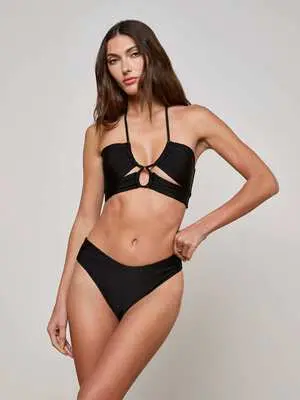 L'Agence Gianna Brazilian Bikini Bottom - Black