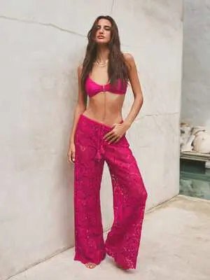 L'Agence Geraldine Cover-up Pants - Fuschia