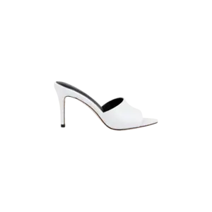 L'Agence Lolita Leather Open-toe Mule - Ivory Lizard Leather
