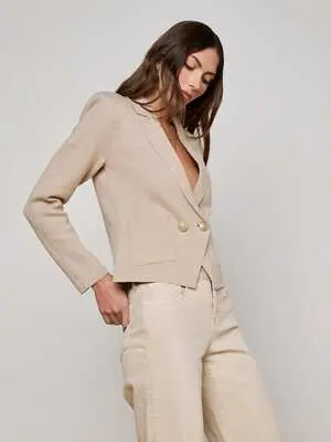 L'Agence Sofia Knit Double-breasted Blazer