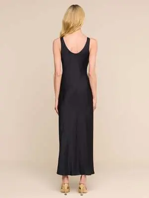 L'Agence Akiya Satin Maxi Dress - Black