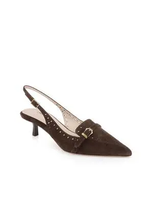 L'Agence Lourdes Suede Slingback Pump