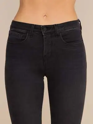L'Agence Margot Cropped Skinny Jean - Dark Graphite