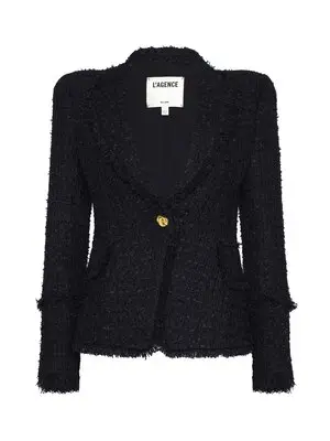 L'Agence Kaisley Frayed Trim Blazer