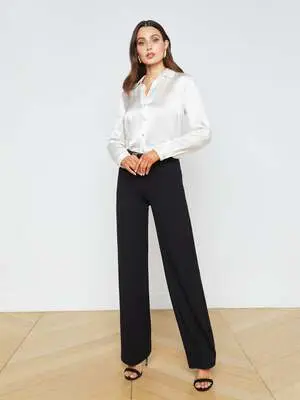 L'Agence Tyler Silk Blouse Top - Ivory