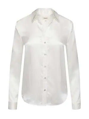 L'Agence Tyler Silk Blouse Top - Ivory