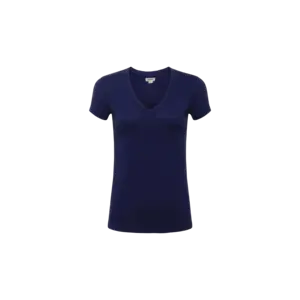 L'Agence Becca Cotton V-neck T-shirt - Navy