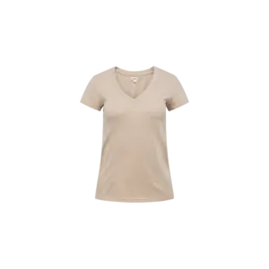 L'AGENCE Becca Cotton V-neck T-shirt - Biscuit