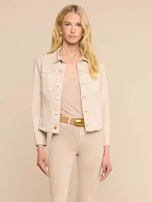 L'Agence Janelle Denim Jacket - Biscuit