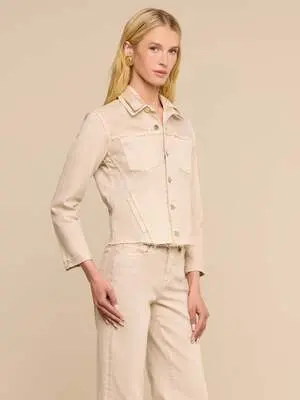 L'Agence Janelle Denim Jacket - Biscuit