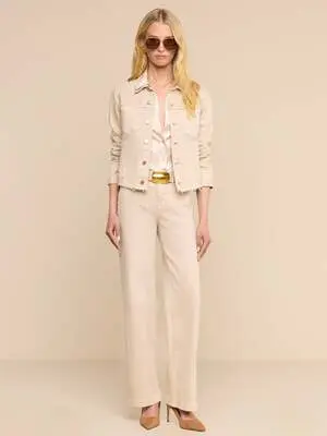 L'Agence Janelle Denim Jacket - Biscuit