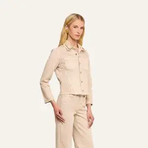 L'Agence Janelle Denim Jacket - Biscuit