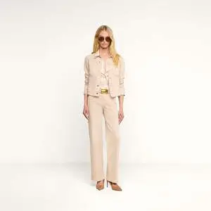 L'Agence Janelle Denim Jacket - Biscuit