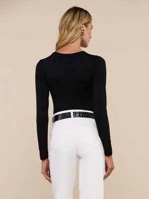 L'Agence Tess Long Sleeve T-shirt - Black