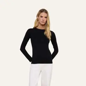 L'Agence Tess Long Sleeve T-shirt - Black