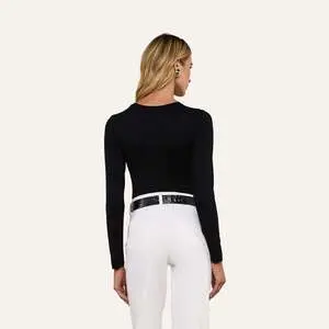 L'Agence Tess Long Sleeve T-shirt - Black