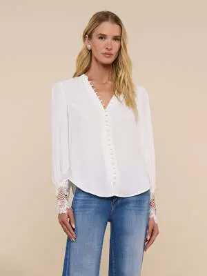 L'Agence Ava Blouse Top - Ivory