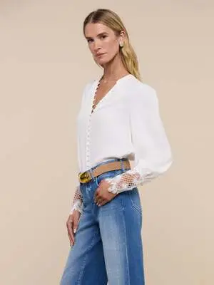 L'Agence Ava Blouse Top - Ivory