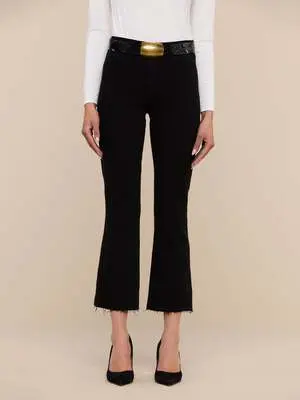 L'Agence Kendra Cropped Flare Jean - Black