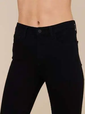 L'Agence Kendra Cropped Flare Jean - Black