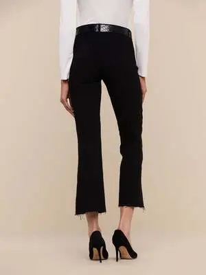 L'Agence Kendra Cropped Flare Jean - Black
