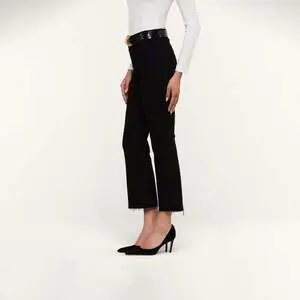 L'Agence Kendra Cropped Flare Jean - Black