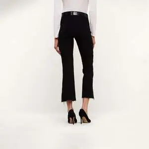 L'Agence Kendra Cropped Flare Jean - Black