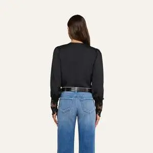 L'Agence Ava Blouse Top - Black