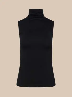 L'Agence Ceci Sleeveless Turtleneck - Black