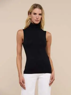 L'Agence Ceci Sleeveless Turtleneck - Black