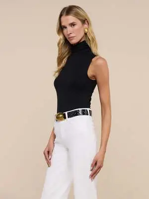 L'Agence Ceci Sleeveless Turtleneck - Black