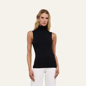 L'Agence Ceci Sleeveless Turtleneck - Black