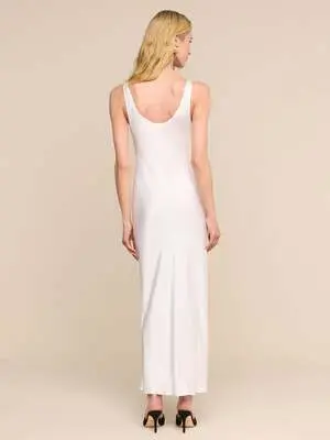 L'Agence Akiya Satin Maxi Dress - White