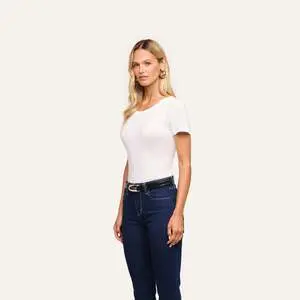 L'AGENCE Cory Cotton Scoopneck T-shirt - White