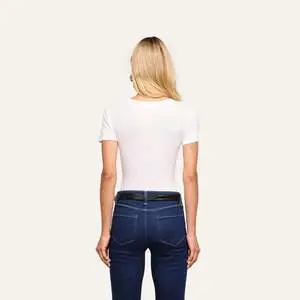 L'AGENCE Cory Cotton Scoopneck T-shirt - White