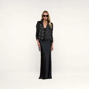 L'AGENCE Serita Silk Gown - Black
