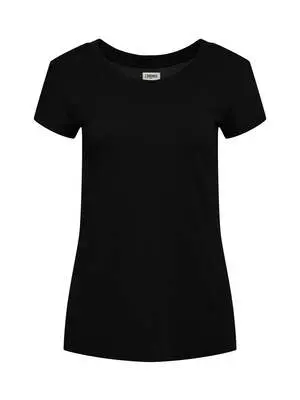 L'Agence Cory Cotton Scoopneck T-shirt - Black