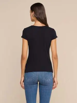 L'Agence Cory Cotton Scoopneck T-shirt - Black