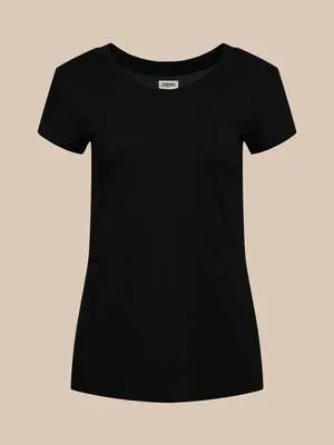 L'Agence Cory Cotton Scoopneck T-shirt - Black