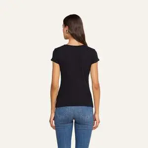 L'Agence Cory Cotton Scoopneck T-shirt - Black