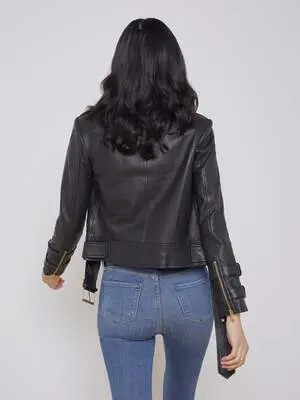 L'Agence Billie Belted Leather Jacket