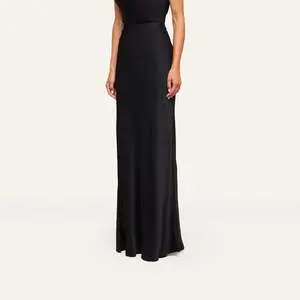 L'Agence Zeta Satin Maxi Skirt - Black