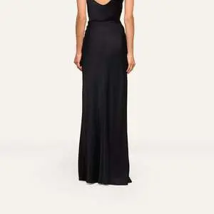 L'Agence Zeta Satin Maxi Skirt - Black