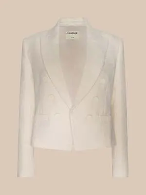 L'Agence Brooke Tweed Blazer - Ecru