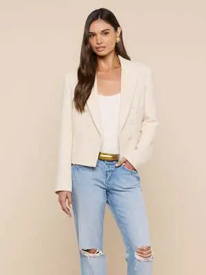 L'Agence Brooke Tweed Blazer - Ecru